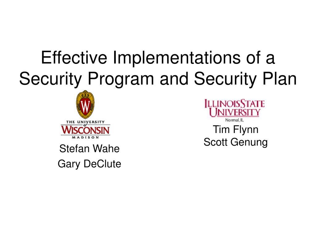 PPT - Effective Implementations of a Security Program and Security Plan ...