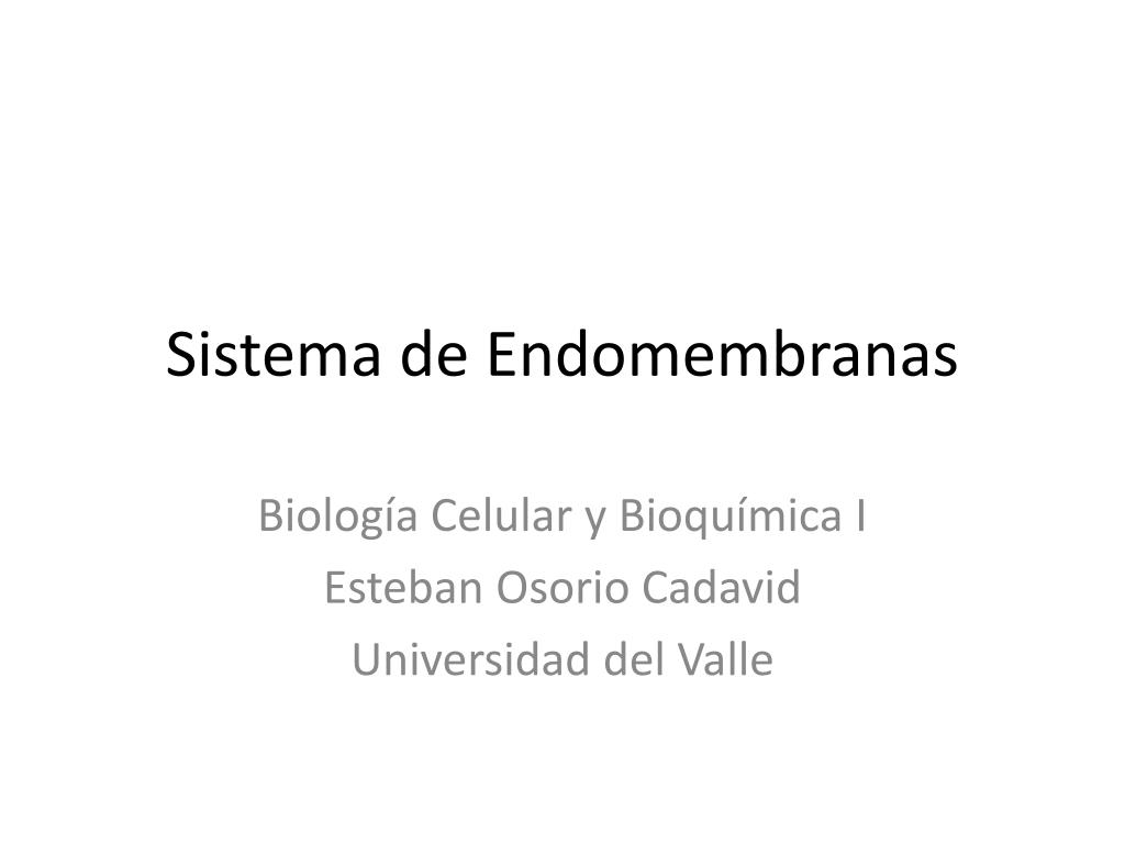 PPT - Sistema de Endomembranas PowerPoint Presentation, free download ...