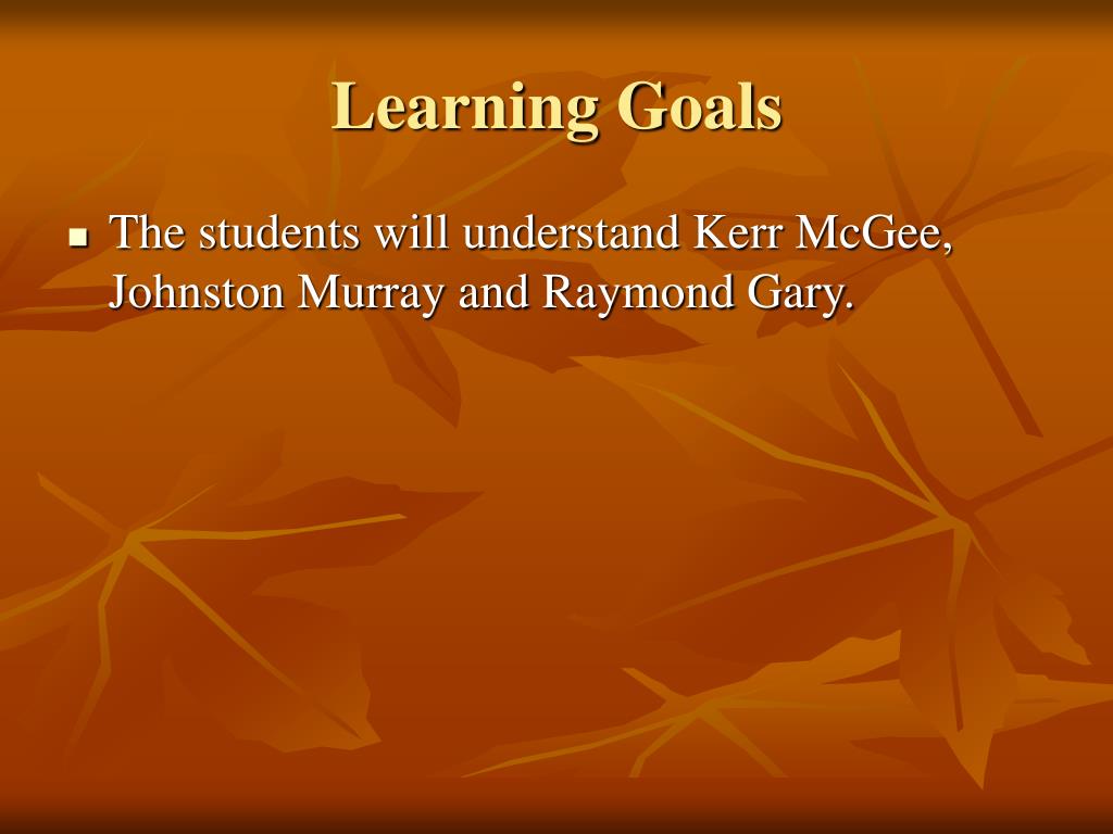 PPT - Learning Goals PowerPoint Presentation, free download - ID:5057239