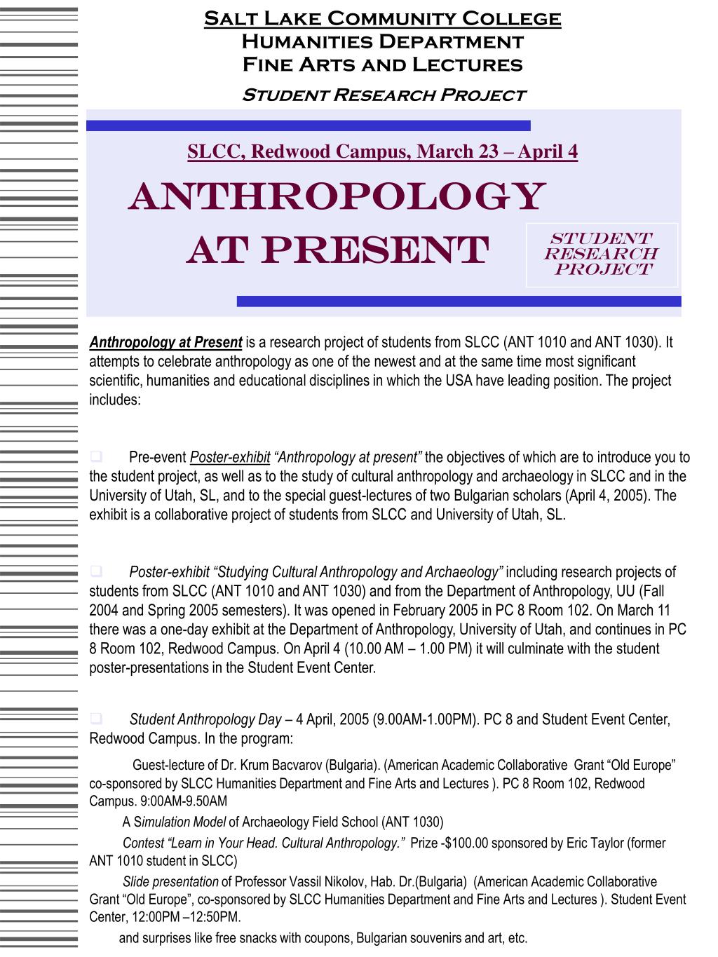PPT - ANTHROPOLOGY AT PRESENT PowerPoint Presentation, free download ...
