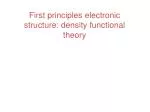 PPT - First Principle Electronic Structure Calculation PowerPoint ...