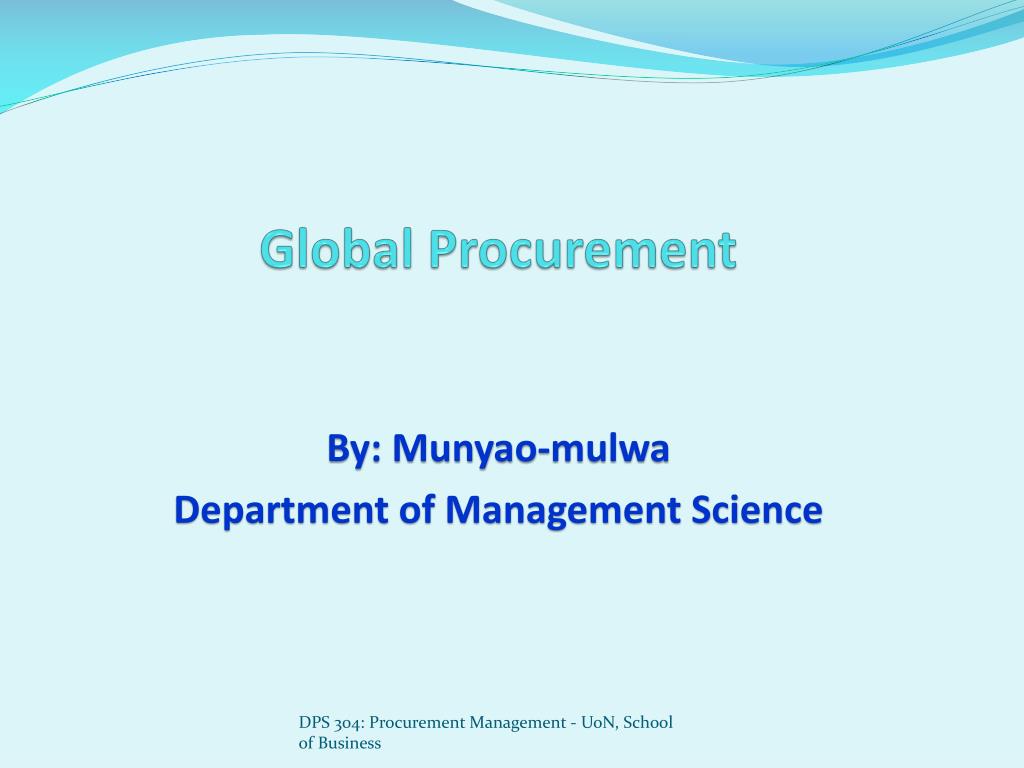 PPT - Global Procurement PowerPoint Presentation, free download - ID ...