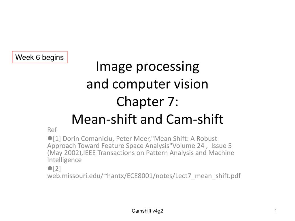 PPT - Image processing and computer vision Chapter 7: Mean-shift and ...