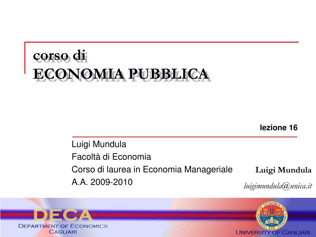 PPT - corso di ECONOMIA PUBBLICA PowerPoint Presentation, free download ...