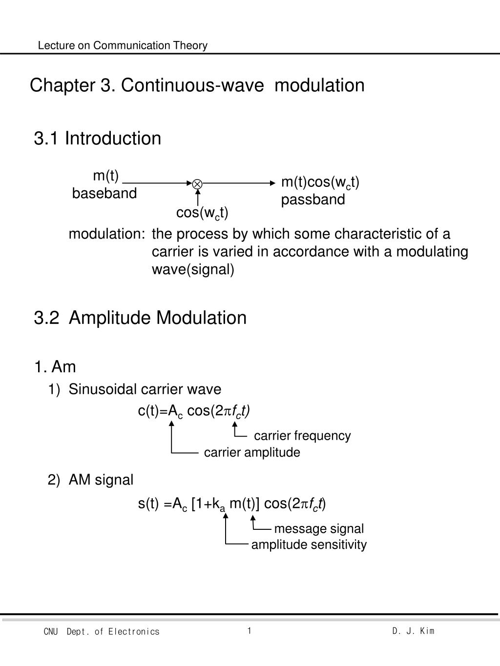 PPT - Chapter 3. Continuous-wave modulation PowerPoint Presentation ...
