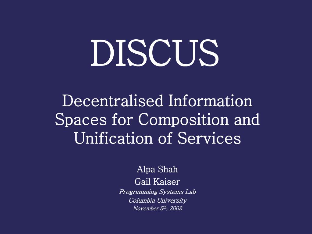 PPT - DISCUS PowerPoint Presentation, free download - ID:5093415