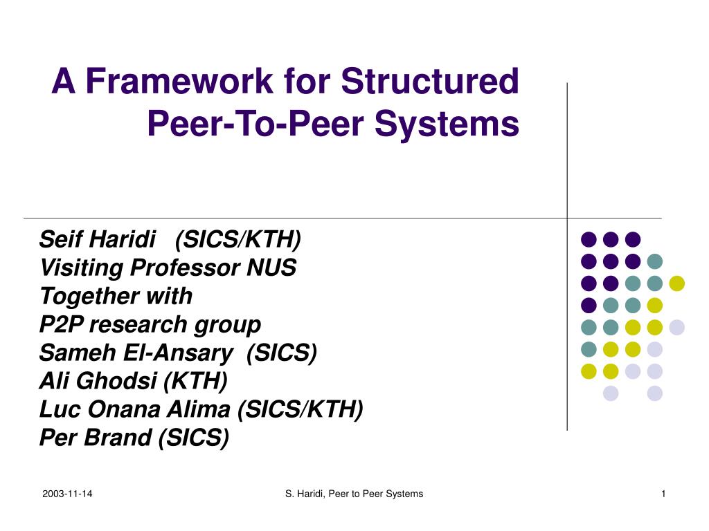 PPT - A Framework for Structured Peer-To-Peer Systems PowerPoint ...