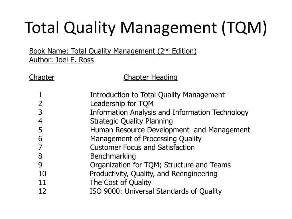 PPT - Total Quality Management (TQM) PowerPoint Presentation, free ...