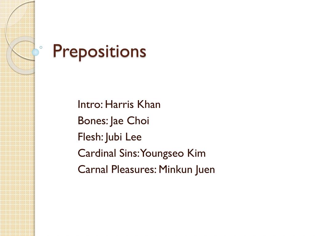 PPT - Prepositions PowerPoint Presentation, free download - ID:5101292