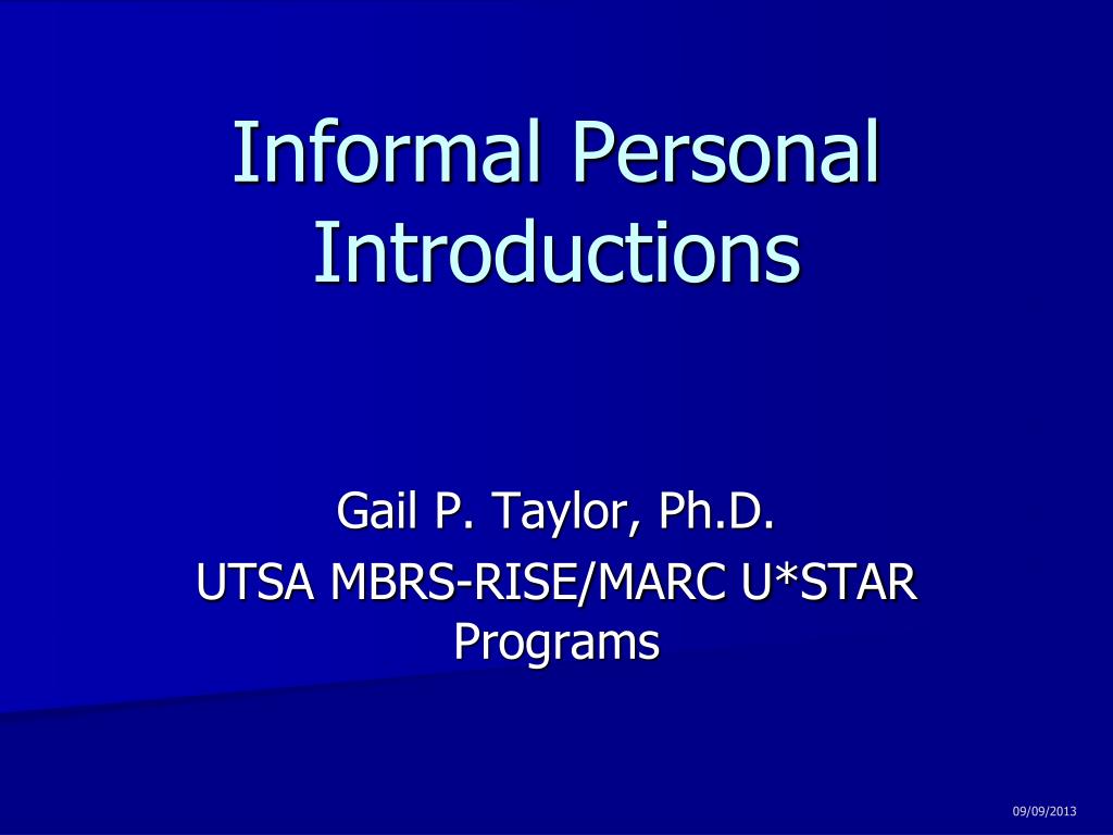 PPT - Informal Personal Introductions PowerPoint Presentation, free ...