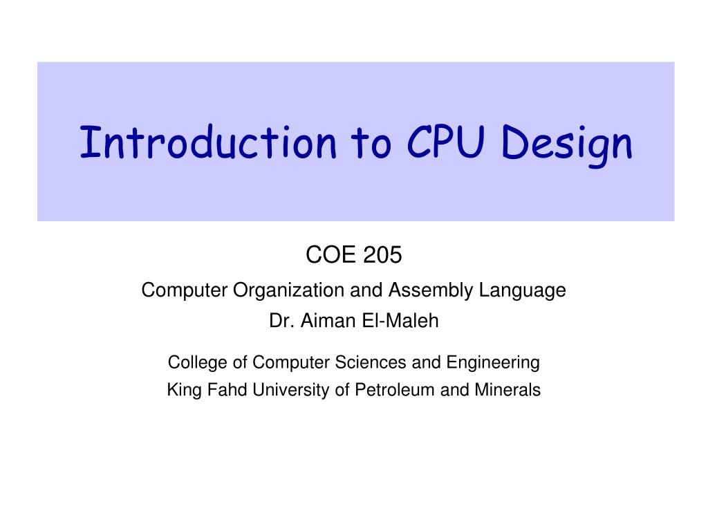 PPT - Introduction to CPU Design PowerPoint Presentation, free download ...