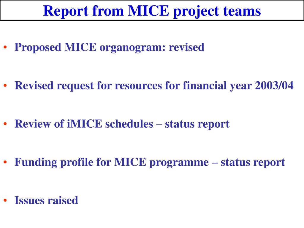 PPT - Report from MICE project teams PowerPoint Presentation, free ...
