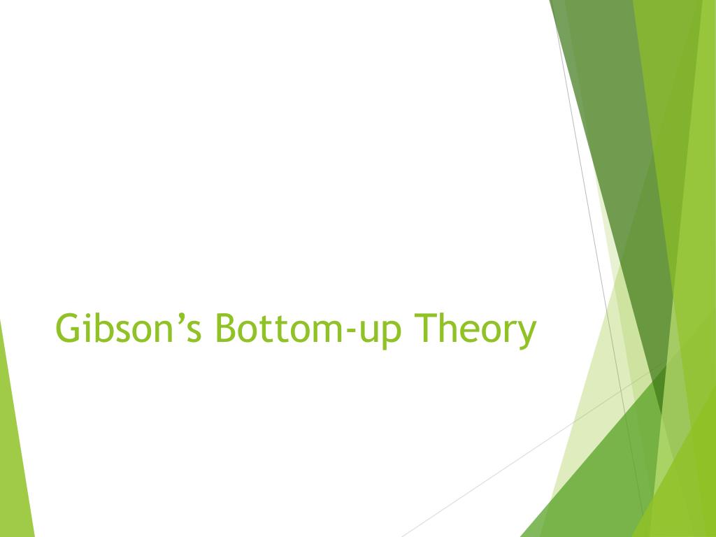 PPT - Gibson’s Bottom-up Theory PowerPoint Presentation, free download ...
