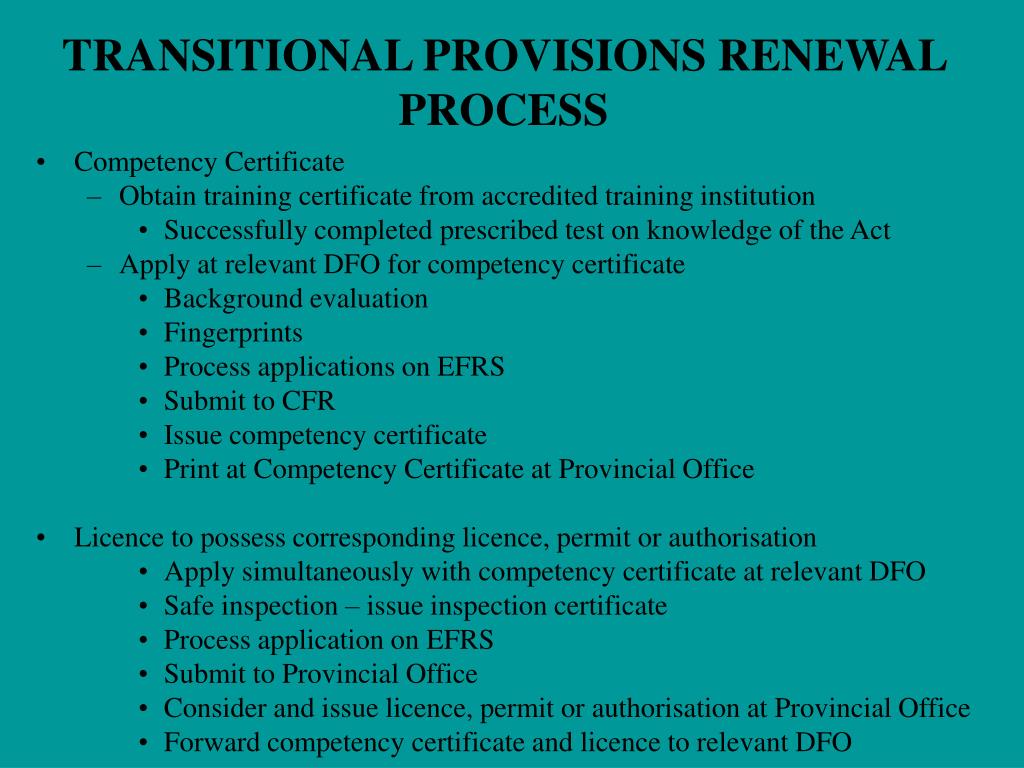 PPT - TRANSITIONAL PROVISIONS RENEWAL PROCESS PowerPoint Presentation ...