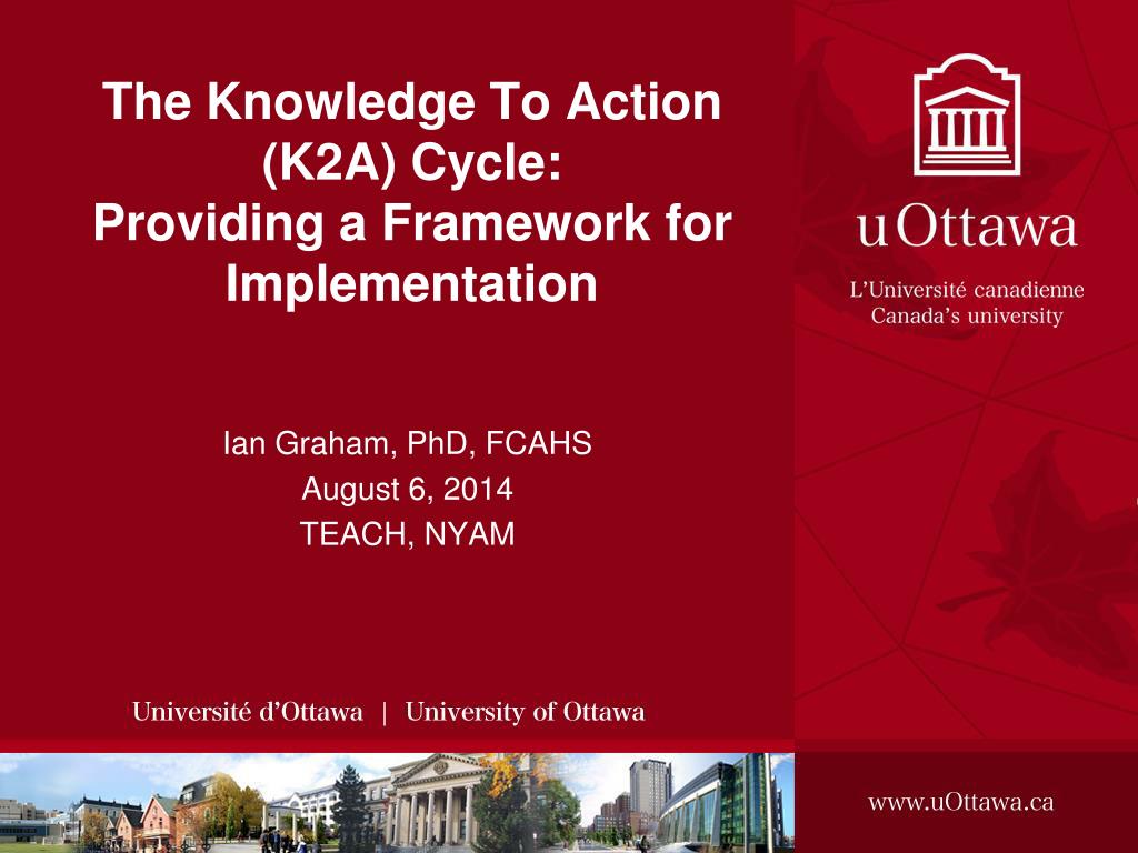 PPT - The Knowledge To Action (K2A) Cycle: Providing a Framework for ...