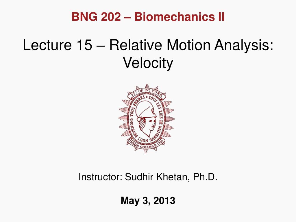 Ppt Lecture 15 Relative Motion Analysis Velocity Powerpoint