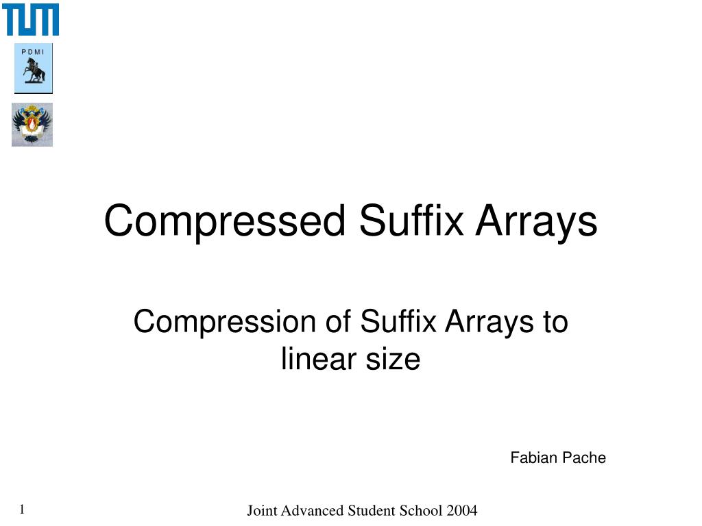 PPT - Compressed Suffix Arrays PowerPoint Presentation, free download ...