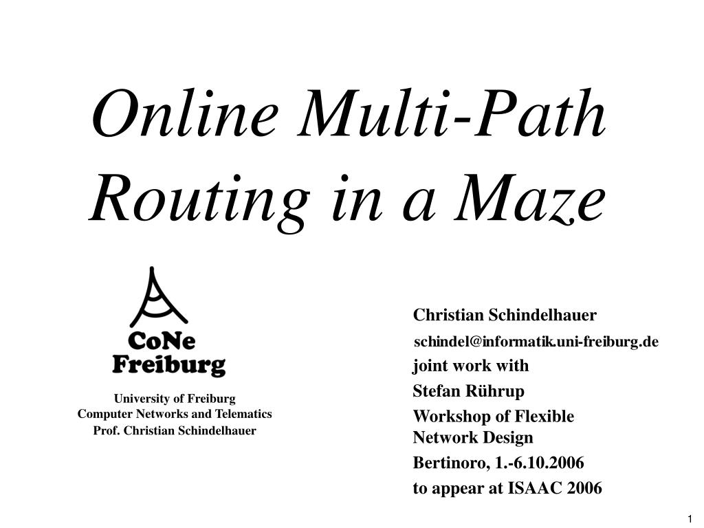 PPT - Online Multi-Path Routing in a Maze PowerPoint Presentation, free ...