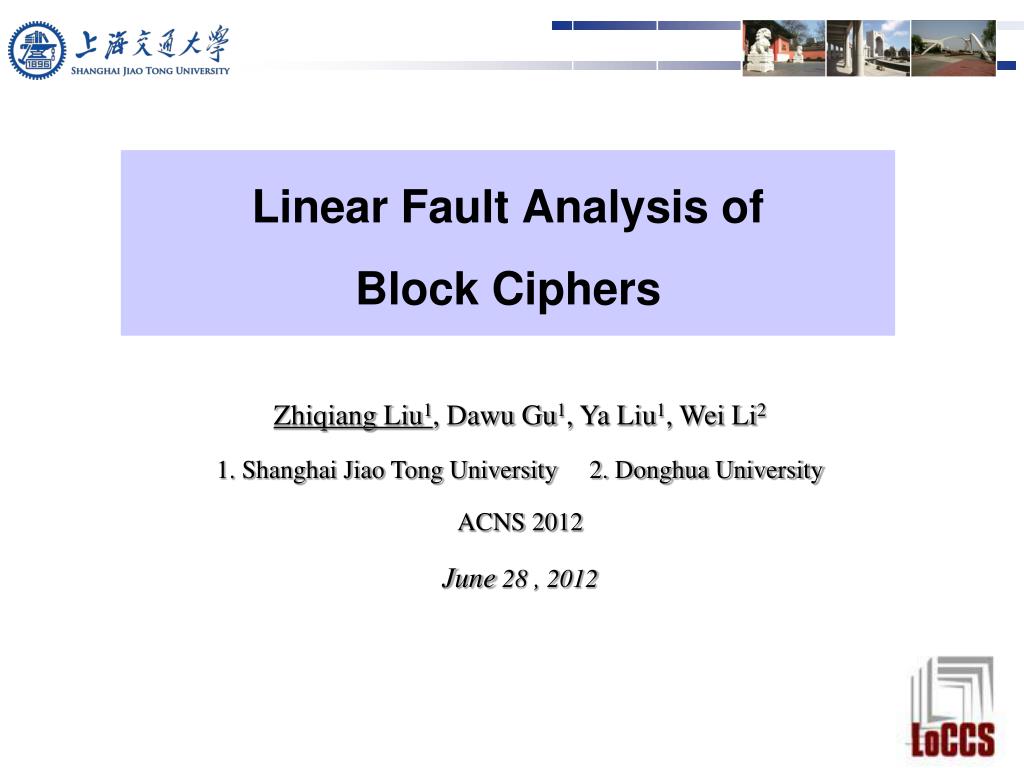 PPT - Linear Fault Analysis of Block Ciphers PowerPoint Presentation, free download - ID:5130434