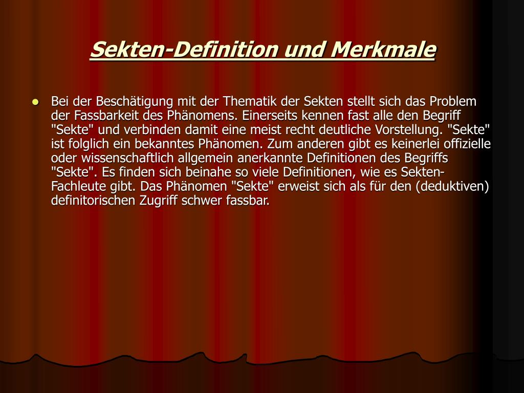 PPT - Sekten-Definition und Merkmale PowerPoint Presentation, free ...