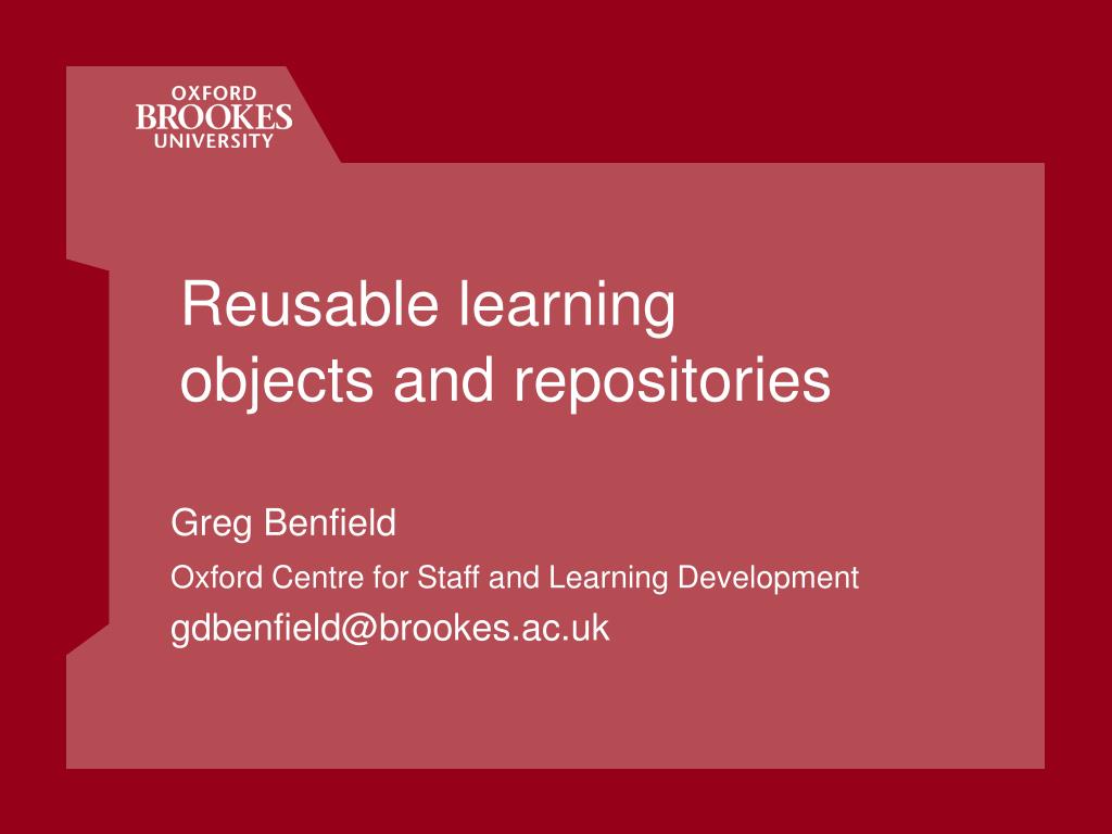 PPT - Reusable learning objects and repositories PowerPoint ...