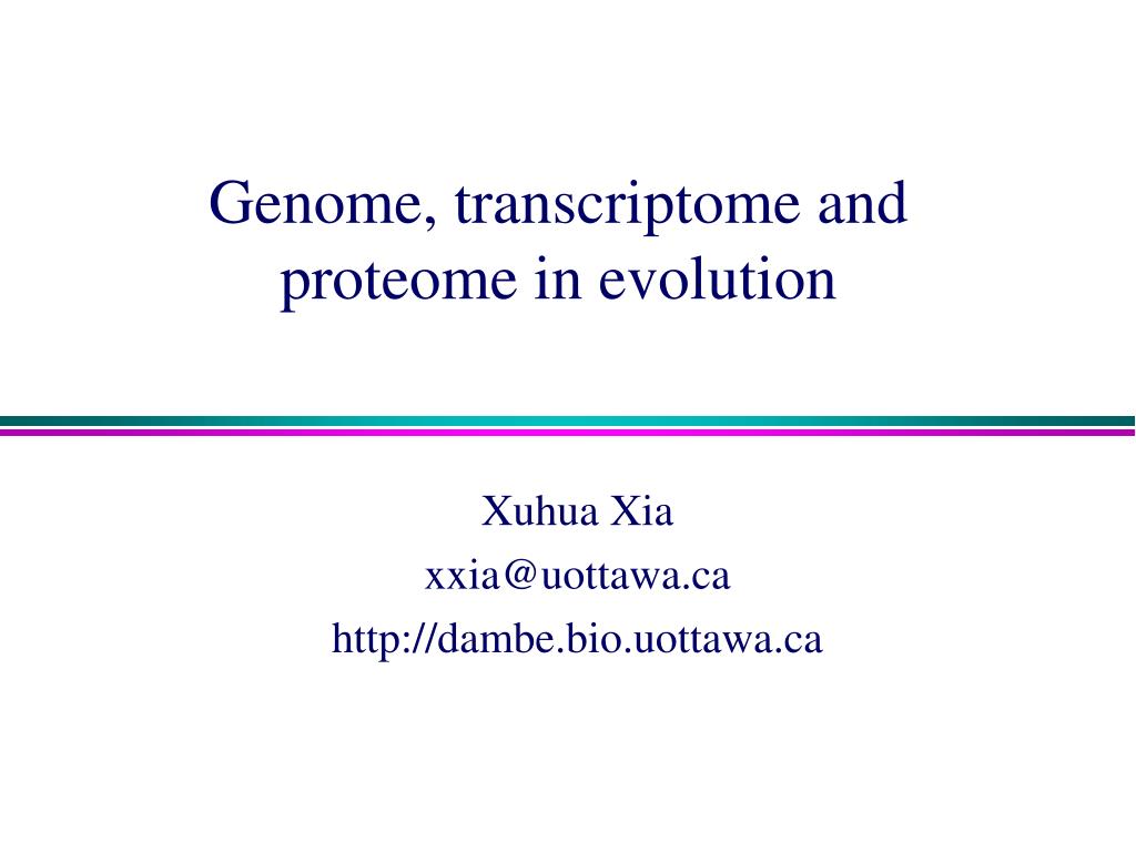 PPT - Genome, transcriptome and proteome in evolution PowerPoint ...