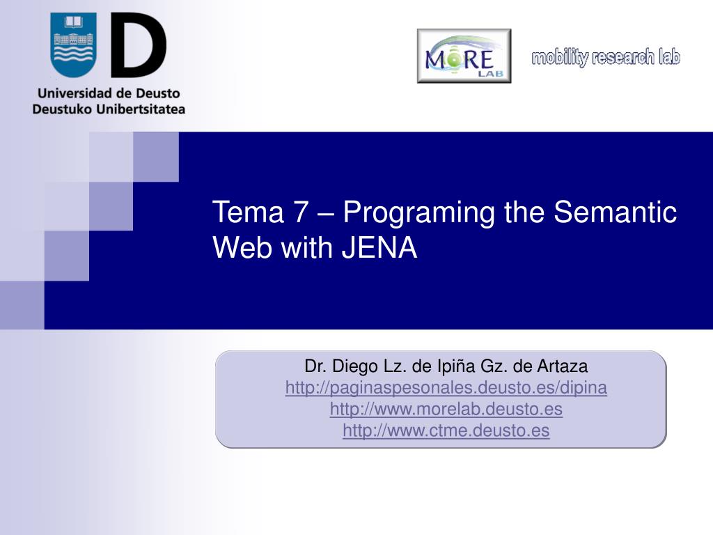 PPT - Tema 7 – Programing the Semantic Web with JENA PowerPoint ...