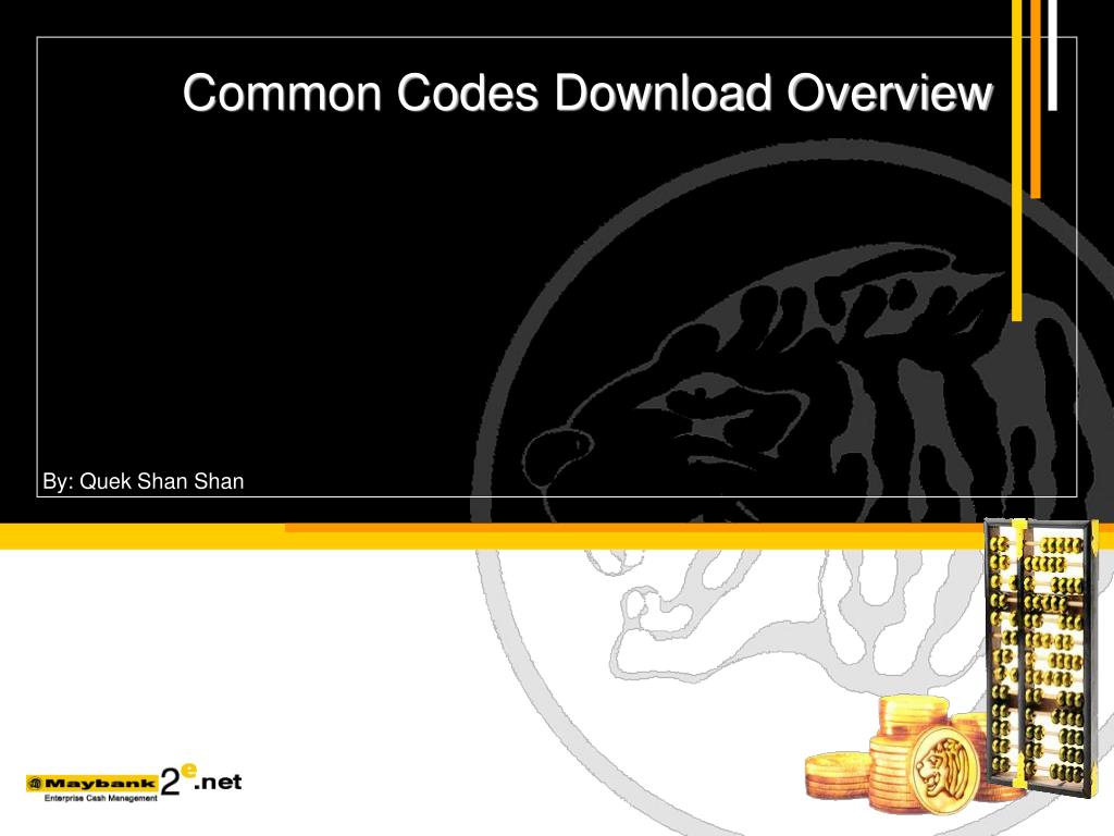 PPT - Common Codes Download Overview PowerPoint Presentation, free ...