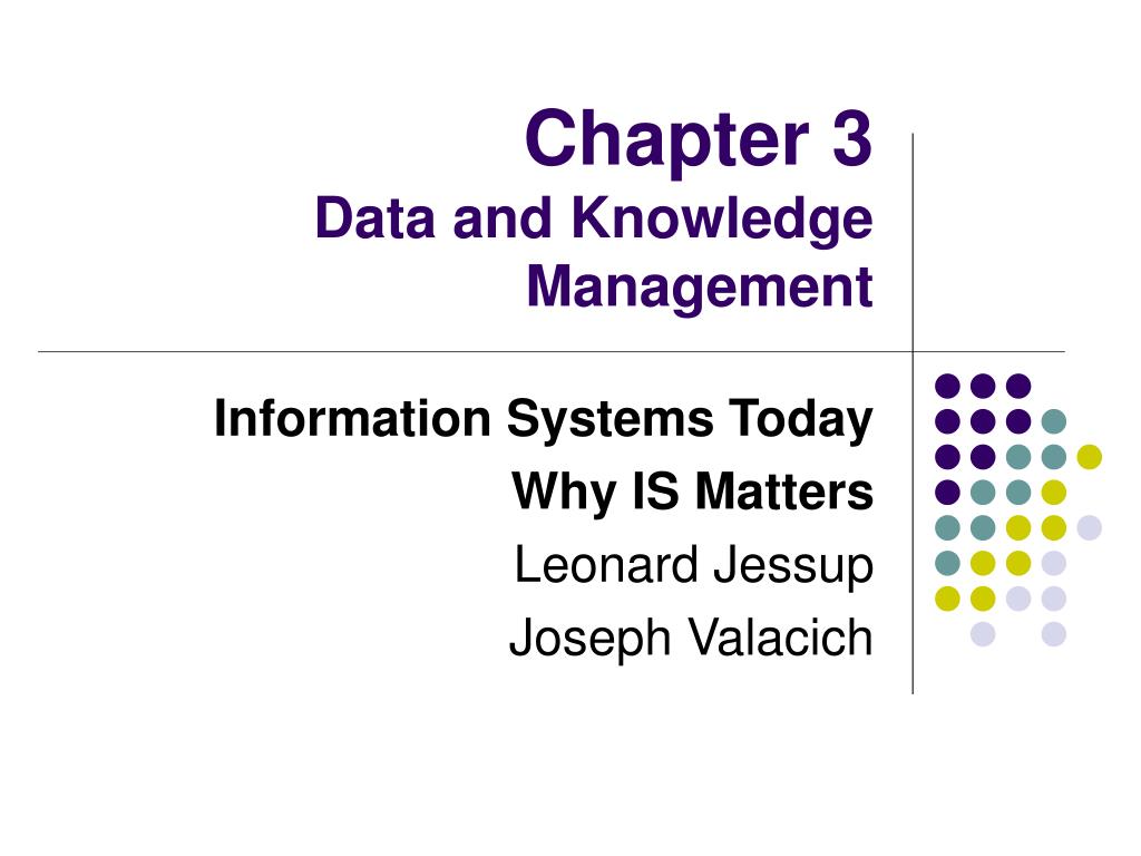 PPT - Chapter 3 Data and Knowledge Management PowerPoint Presentation ...