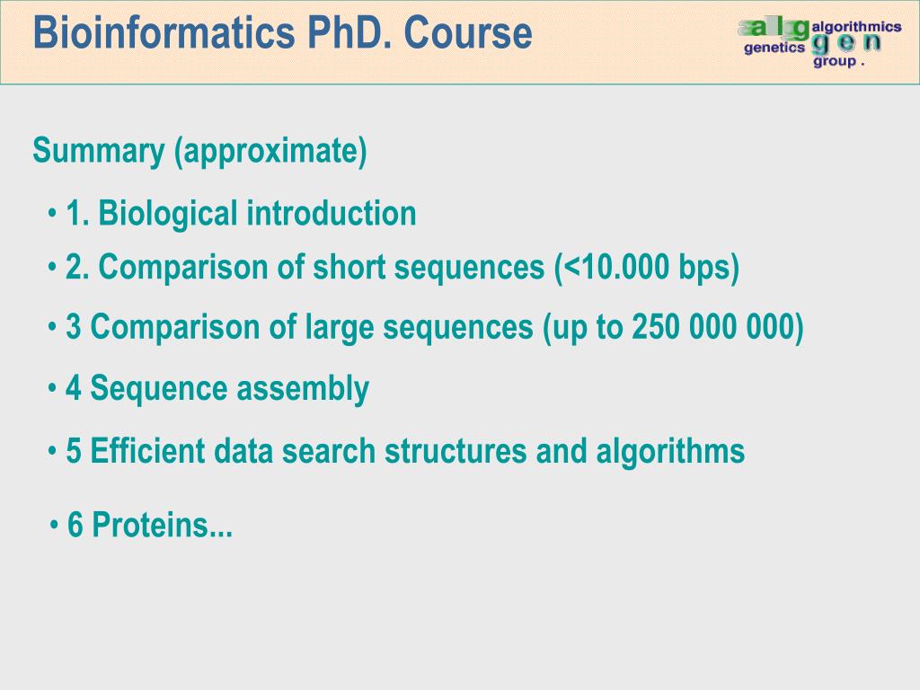 PPT - Bioinformatics PhD. Course PowerPoint Presentation, free download ...