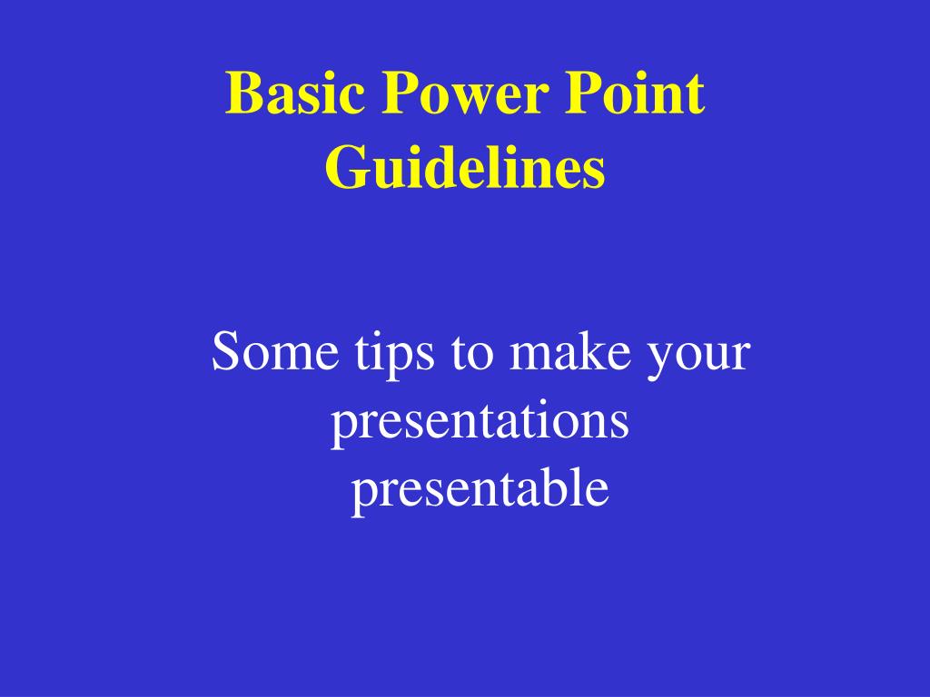 PPT - Effective Presentation Design Guidelines PowerPoint Presentation ...