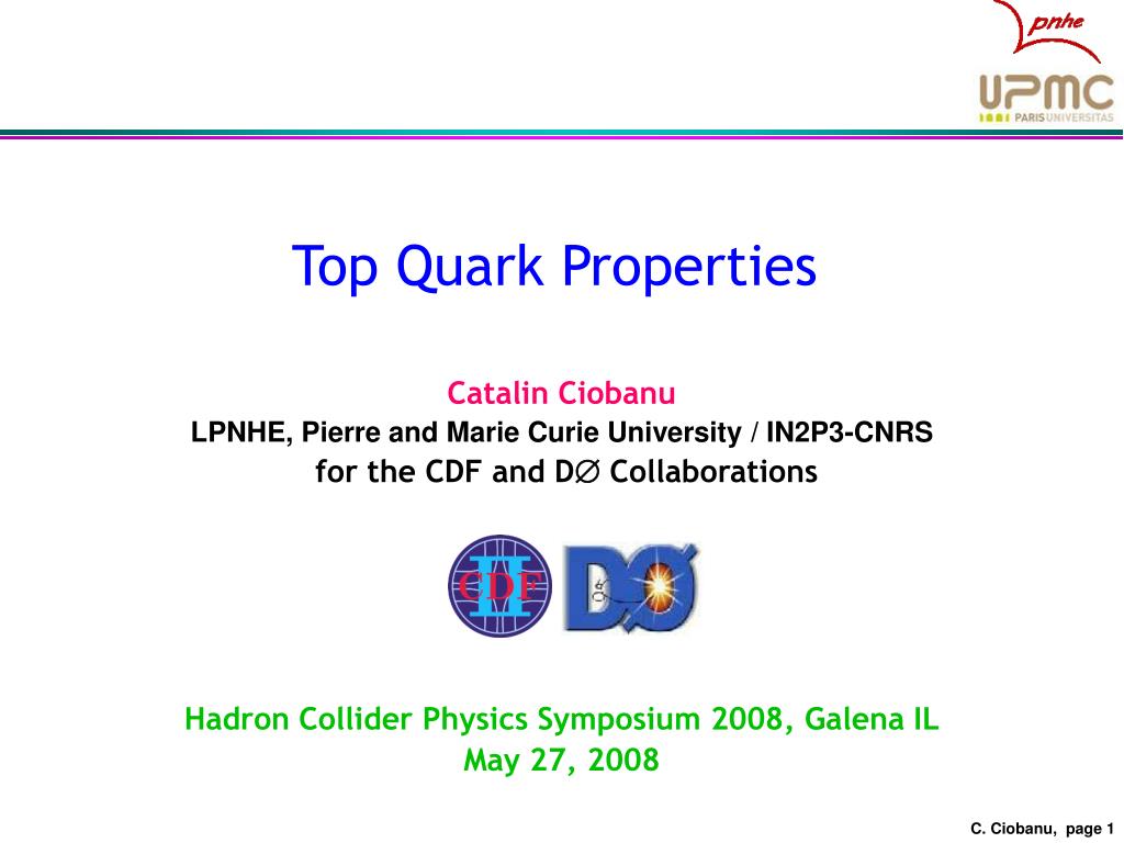 PPT - Top Quark Properties PowerPoint Presentation, free download - ID ...
