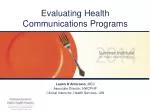 PPT - Planning, Implementing, and Evaluating Your Health Promotion ...