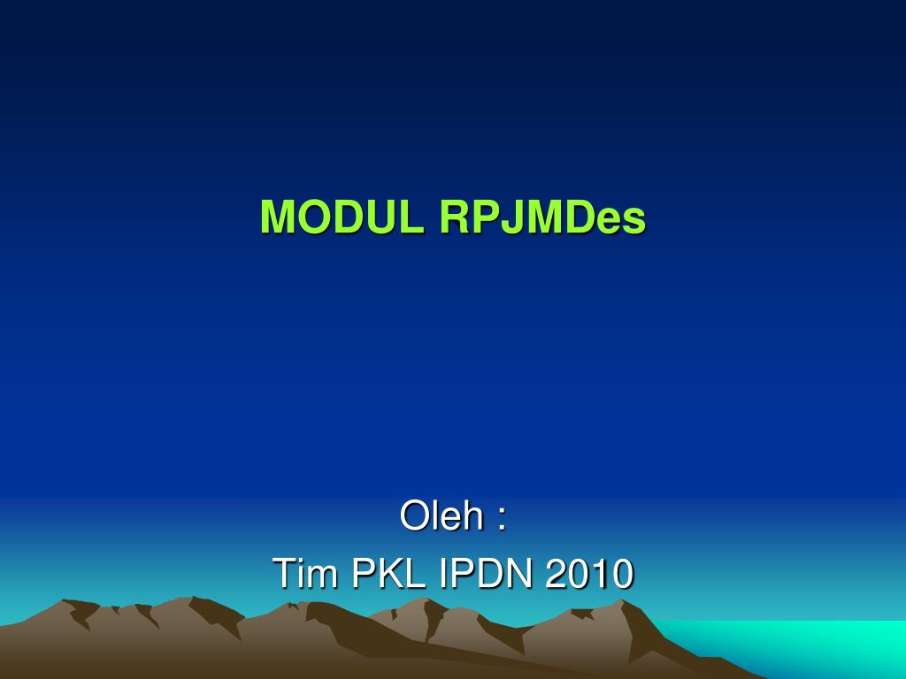 PPT - MODUL RPJMDes PowerPoint Presentation, free download - ID:5147032