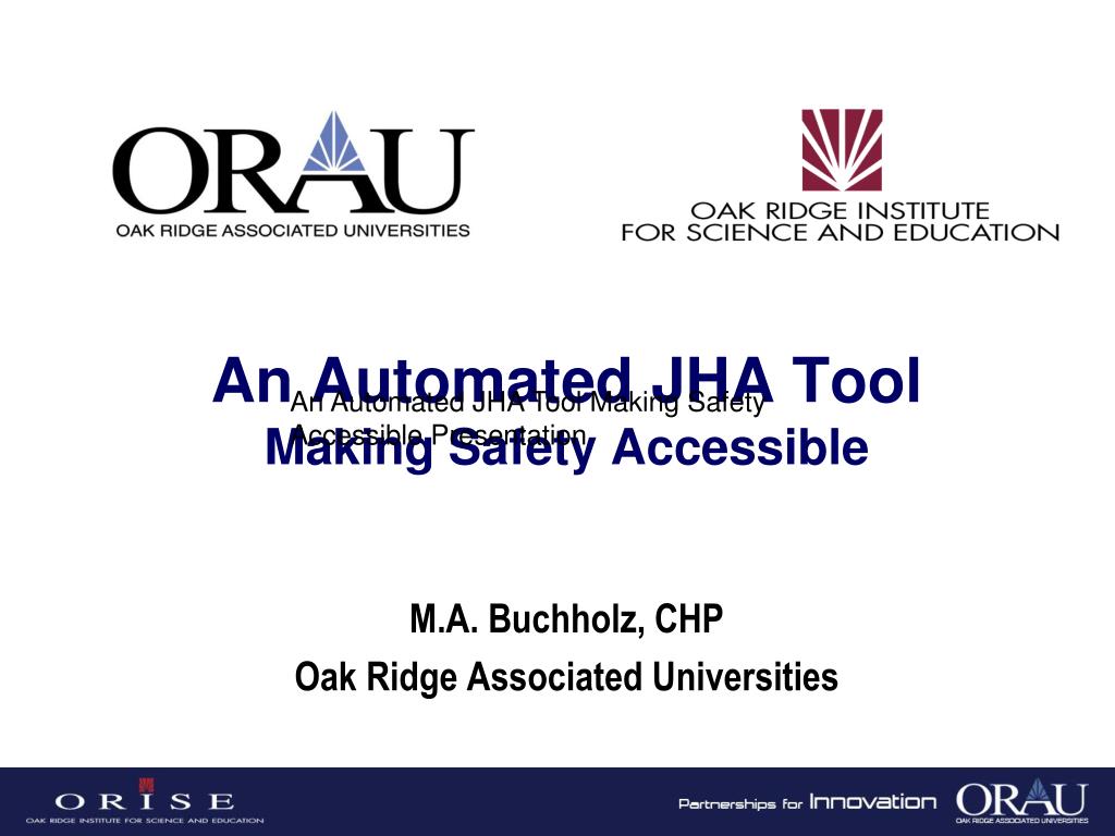 PPT - An Automated JHA Tool Making Safety Accessible PowerPoint ...