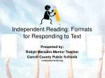 PPT - Reading and responding to poetry. PowerPoint Presentation, free ...