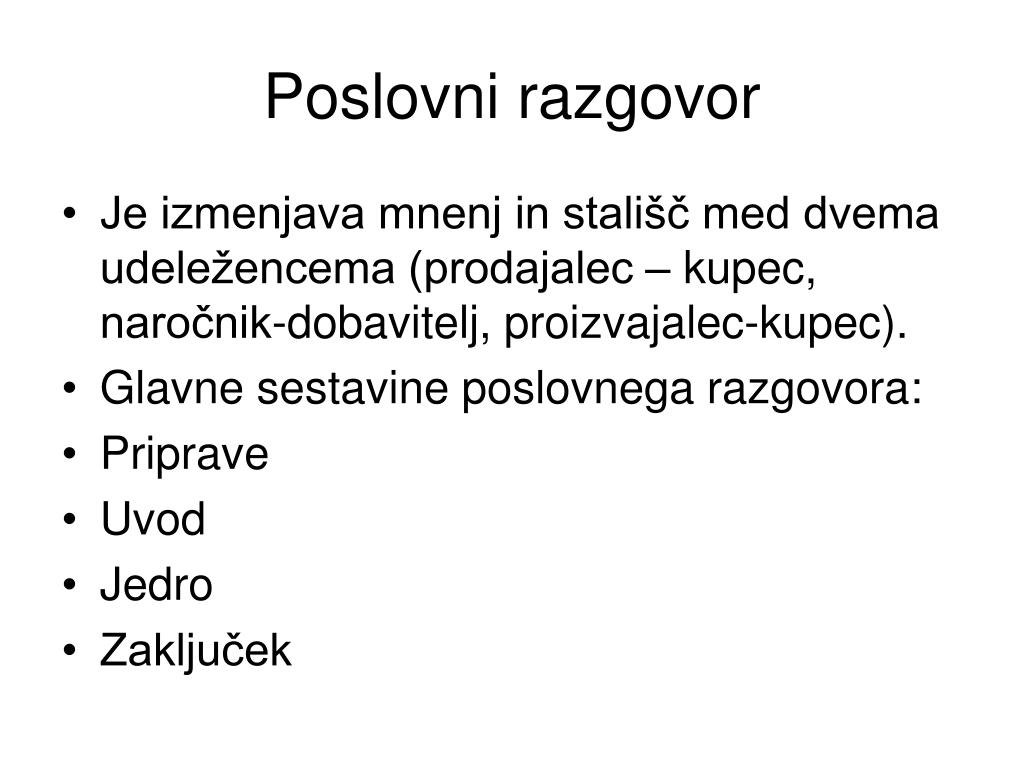 PPT - Poslovni razgovor PowerPoint Presentation, free download - ID:5154226