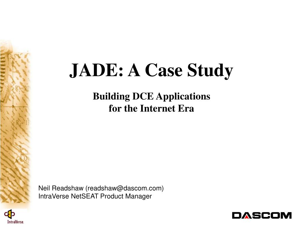 PPT - JADE: A Case Study PowerPoint Presentation, free download - ID ...