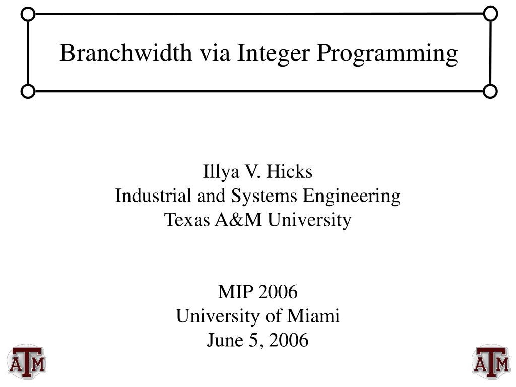 PPT - Branchwidth via Integer Programming PowerPoint Presentation, free download - ID:5157561