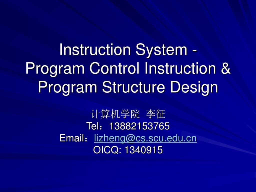 Ppt Instruction System Program Control Instruction And Program Structure Design Powerpoint