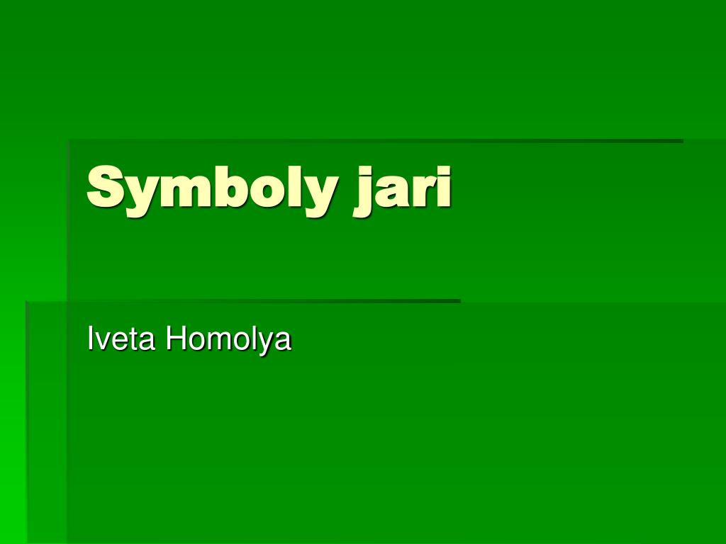 PPT - Symboly jari PowerPoint Presentation, free download - ID:5161075