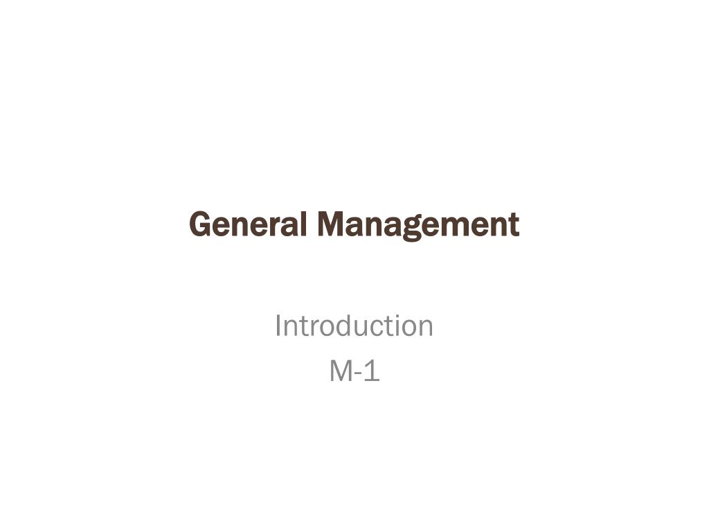 PPT - General Management PowerPoint Presentation, free download - ID ...