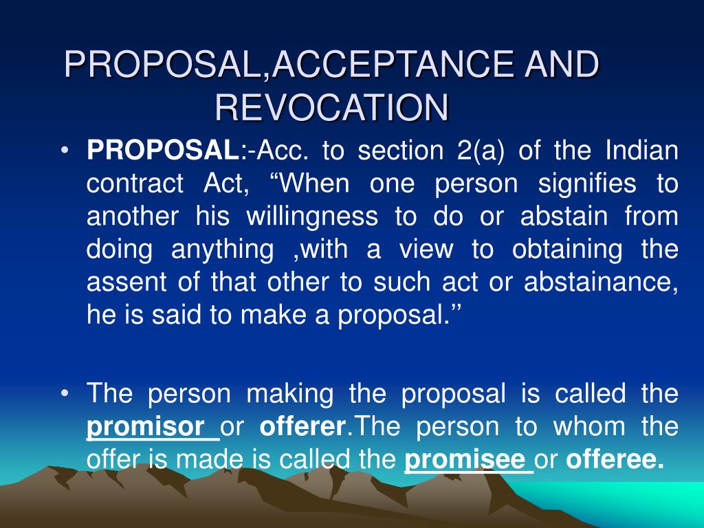 PPT - PROPOSAL,ACCEPTANCE AND REVOCATION PowerPoint Presentation, free ...