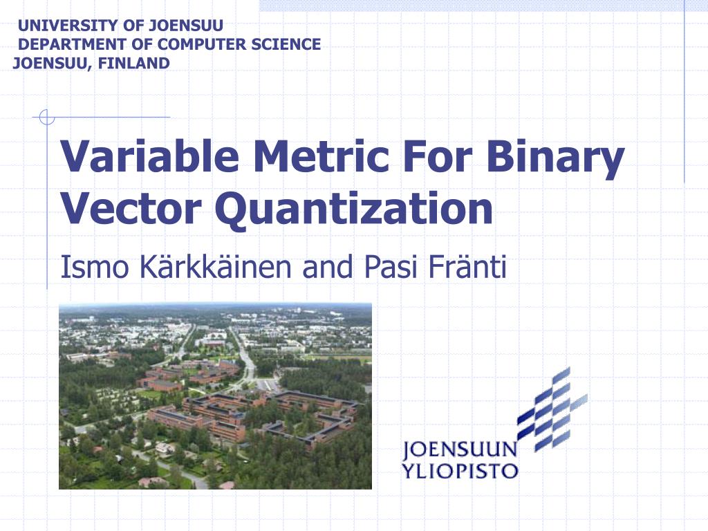 PPT - Optimal Centroid Position and Distance Functions in Binary Vector ...
