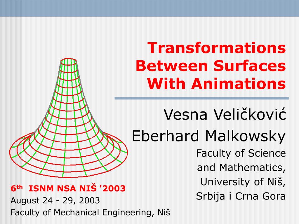 PPT - Transformations Between Surfaces With Animations PowerPoint ...
