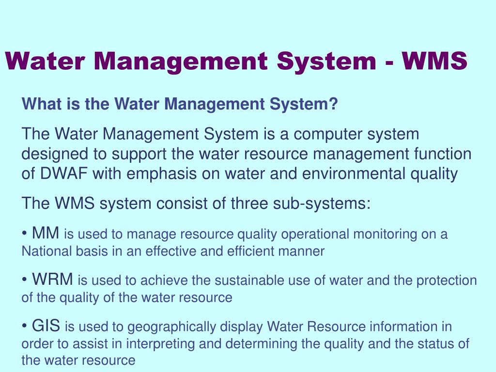 PPT - Water Management System - WMS PowerPoint Presentation, free ...