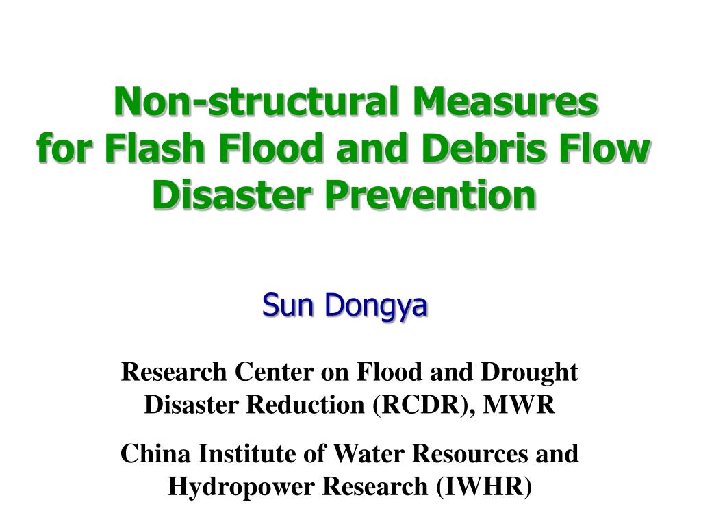 PPT - Non-structural Measures for Flash Flood and Debris Flow Disaster ...