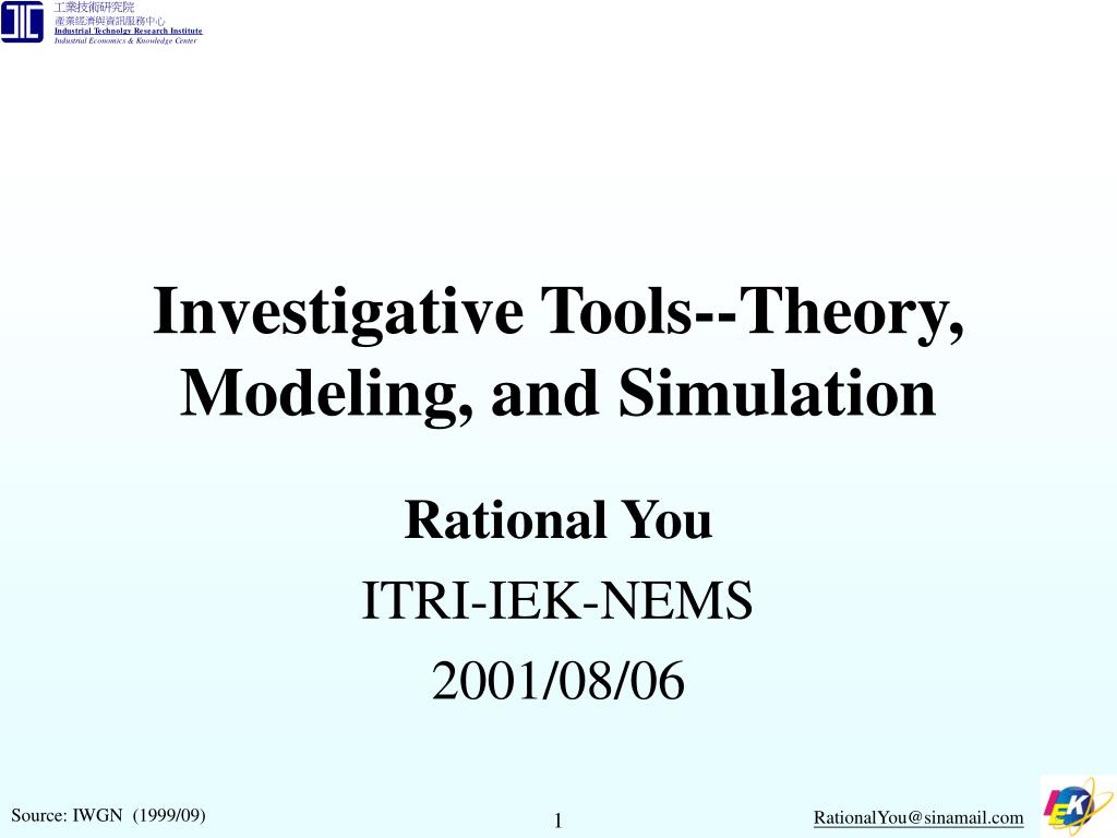 PPT - Investigative Tools--Theory, Modeling, and Simulation PowerPoint ...