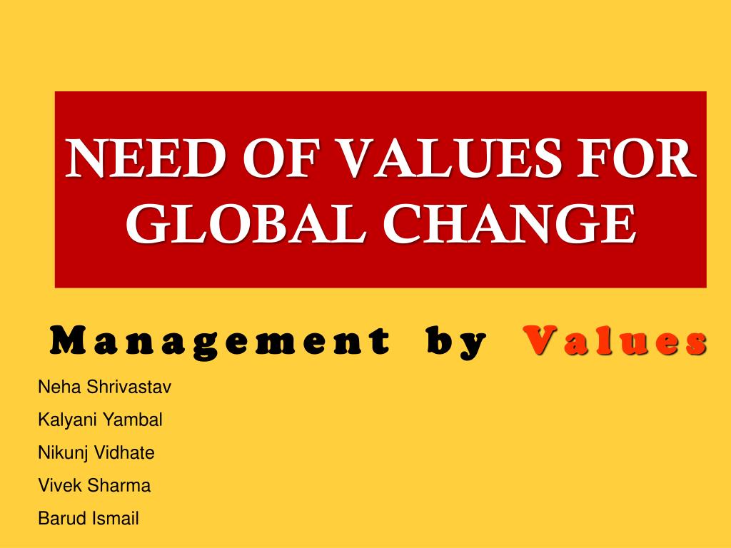 PPT - NEED OF VALUES FOR GLOBAL CHANGE PowerPoint Presentation, free ...
