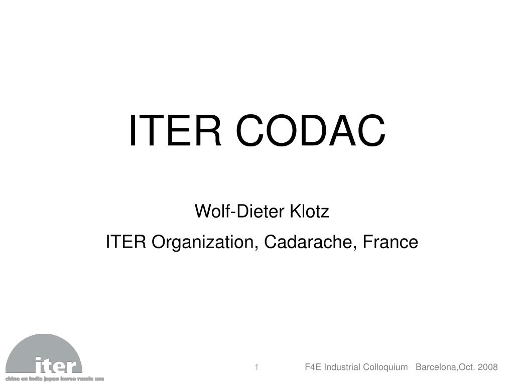 PPT - ITER CODAC PowerPoint Presentation, free download - ID:5179205